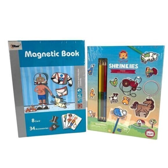 Toys | Magnetic Bookand Farm Animals Shrinkies Activity Sets New | Poshmark
